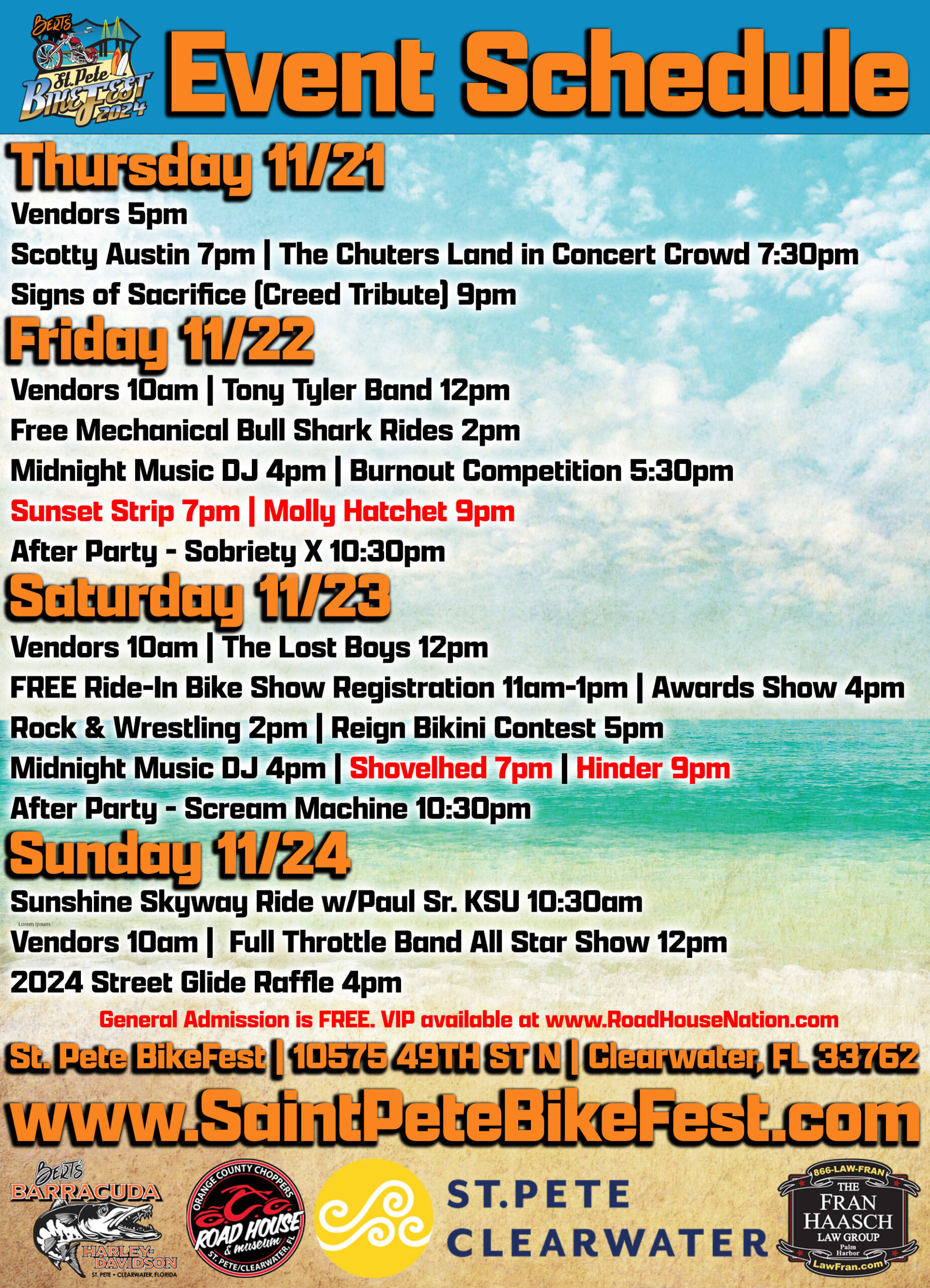 St. Pete BikeFest: Bikes, Live Music, Vendors & Non-Stop Action