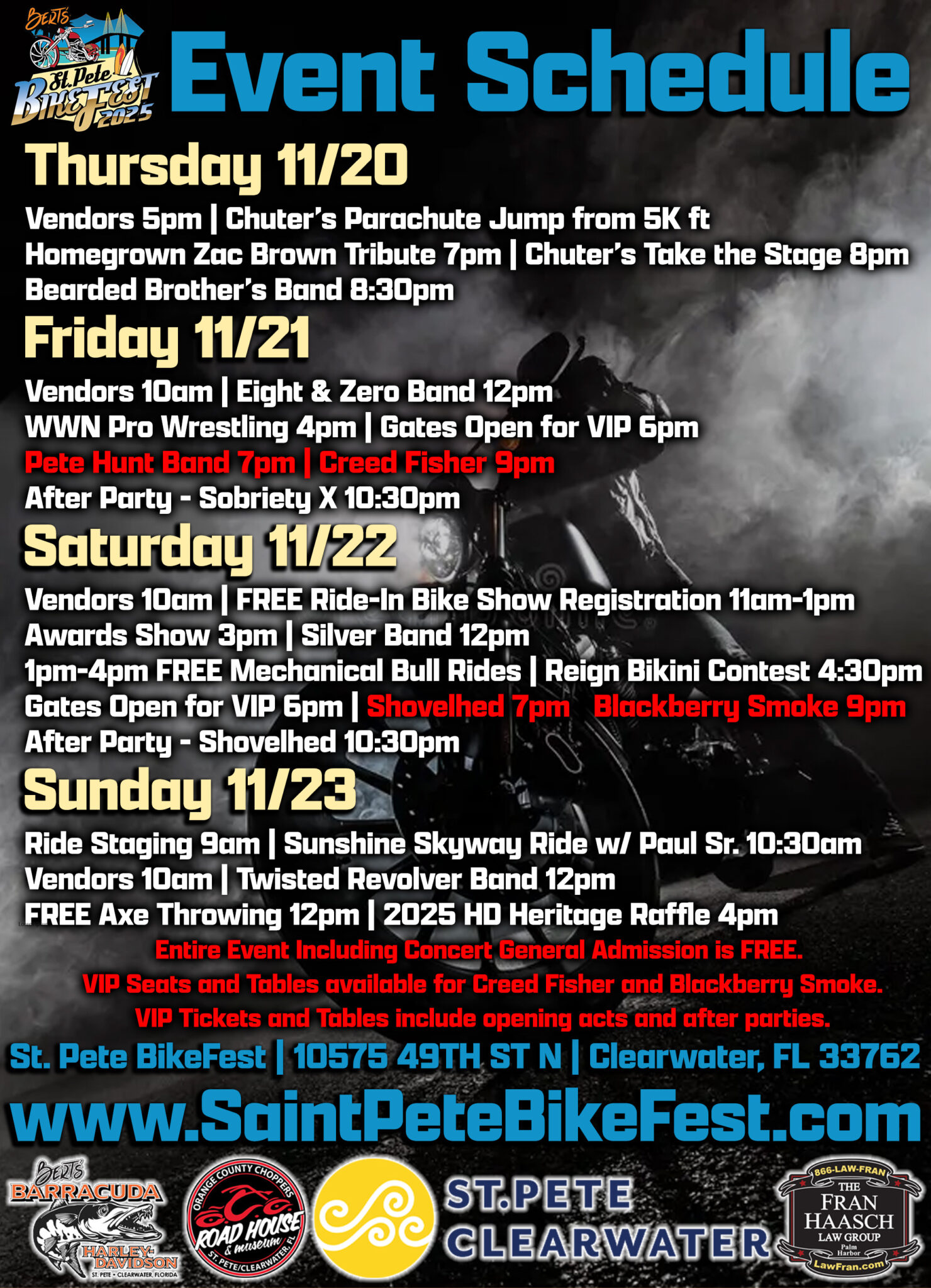 St. Pete BikeFest: Bikes, Live Music, Vendors & Non-Stop Action